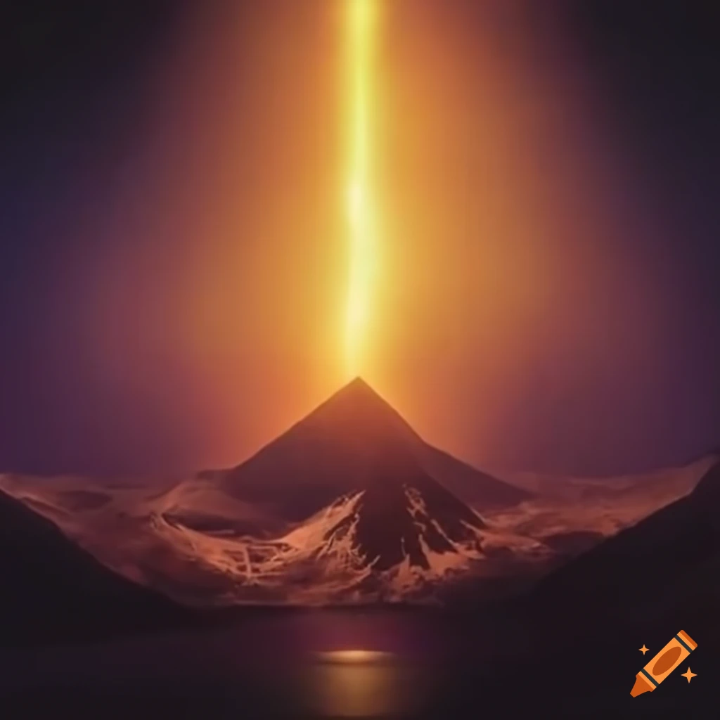 Image of a holy mountain with radiant angels on Craiyon