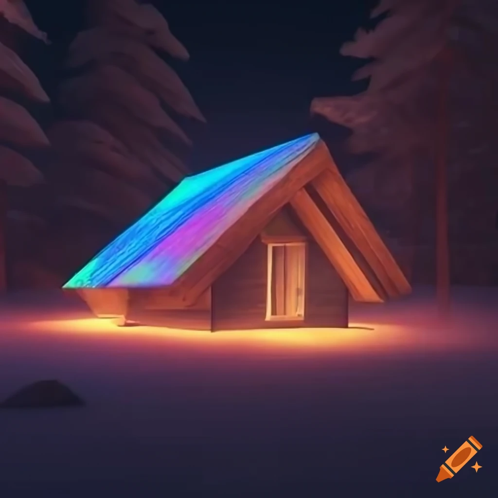 Forced perspective diorama of a minimalist cabin