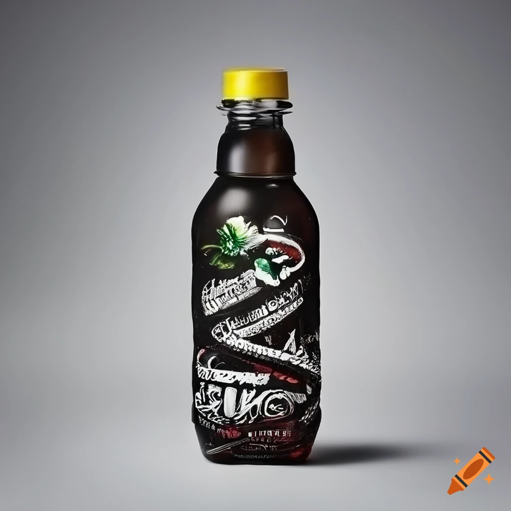 Limonade bottle with Atomic bomb design and Jack Daniels logo on Craiyon