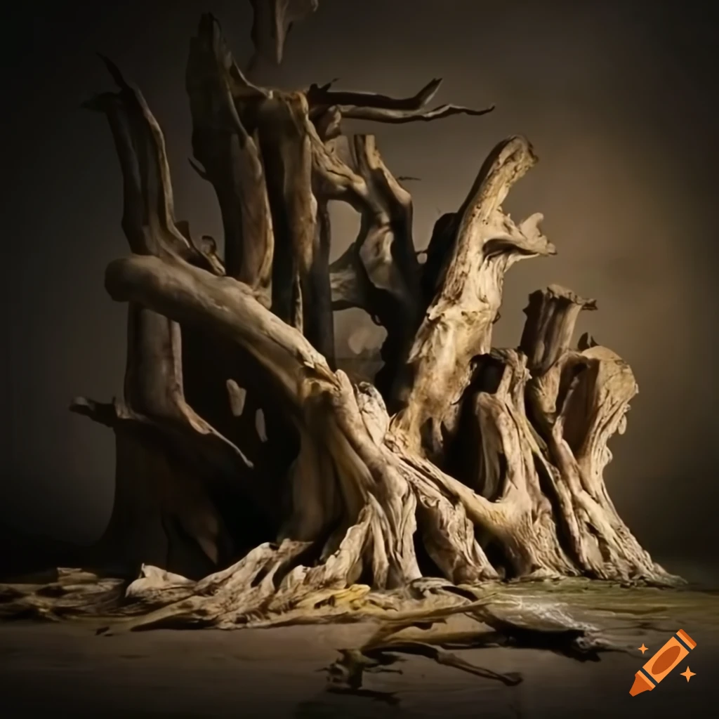 Small vertical log in a forest on Craiyon