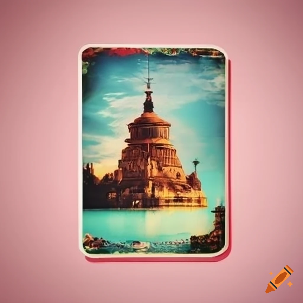 Rectangular vintage travel sticker