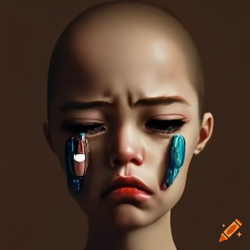 Close-up of a crying eye