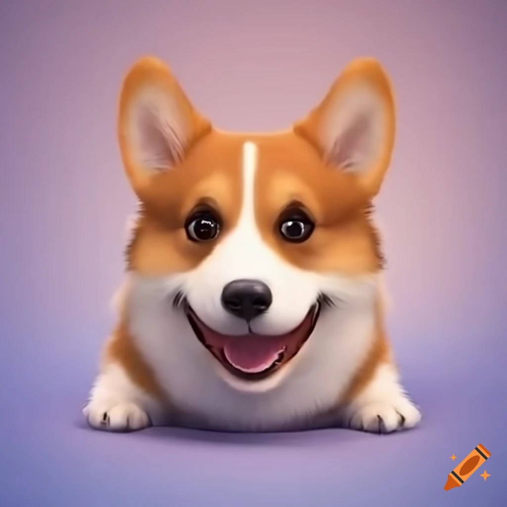 Animated fluffy corgi on Craiyon
