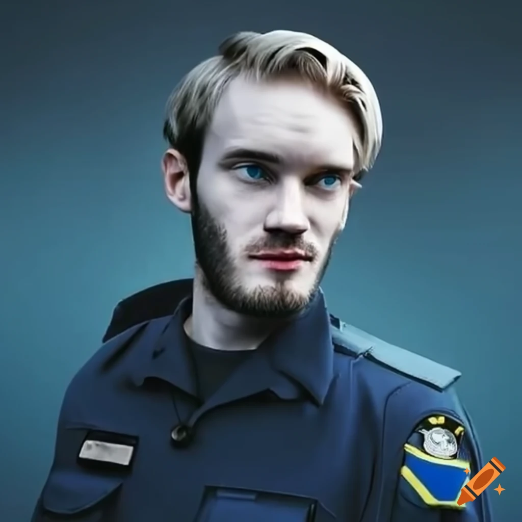 Image of pewdiepie as a swedish police officer