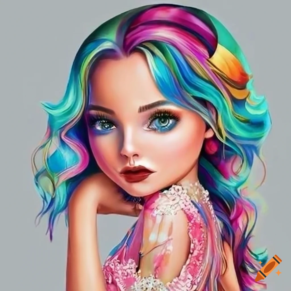 Nft girl with pink hair on Craiyon