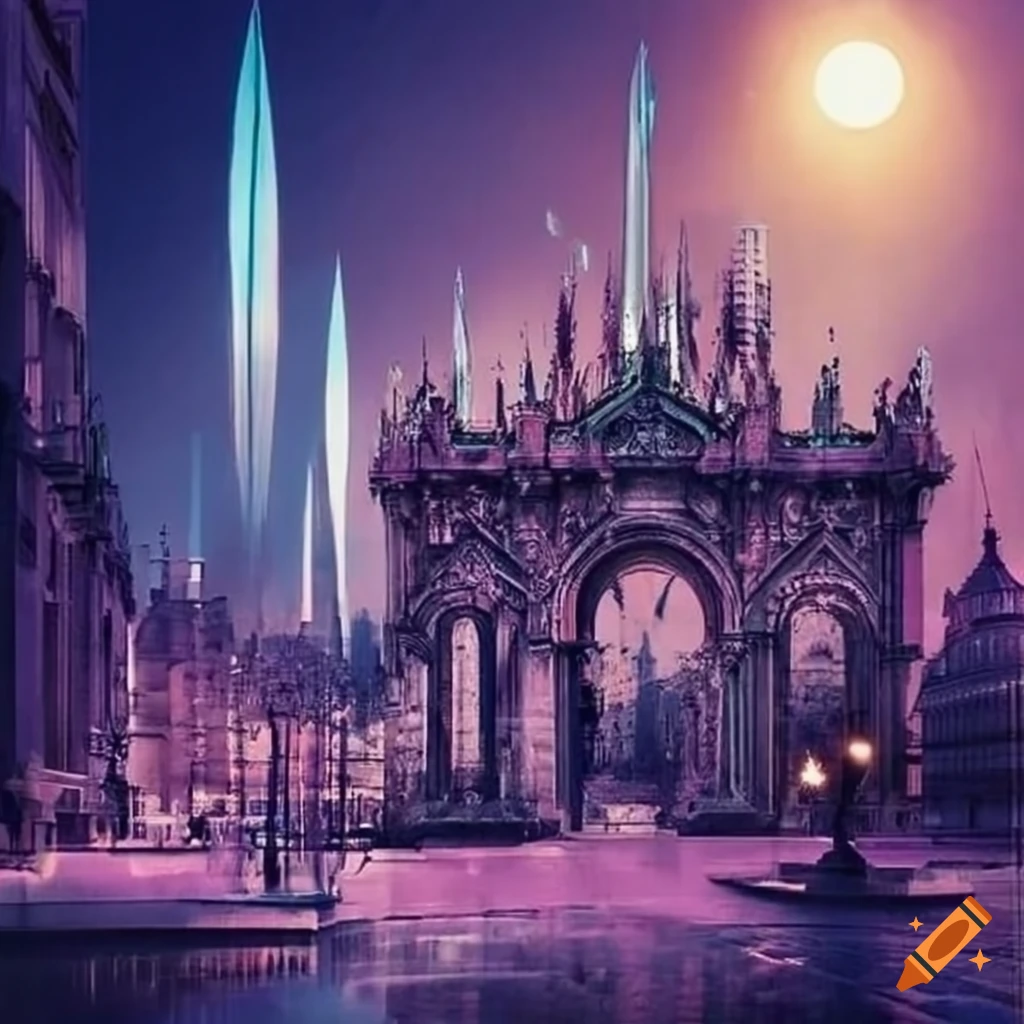 Bright and futuristic image of a magical city on Craiyon