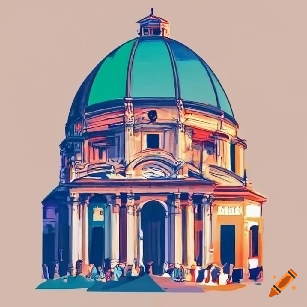 Modernist future palace with metal walls and minarets on Craiyon