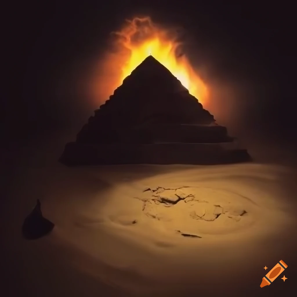 Dark fantasy image of a mummy in a pyramid on Craiyon