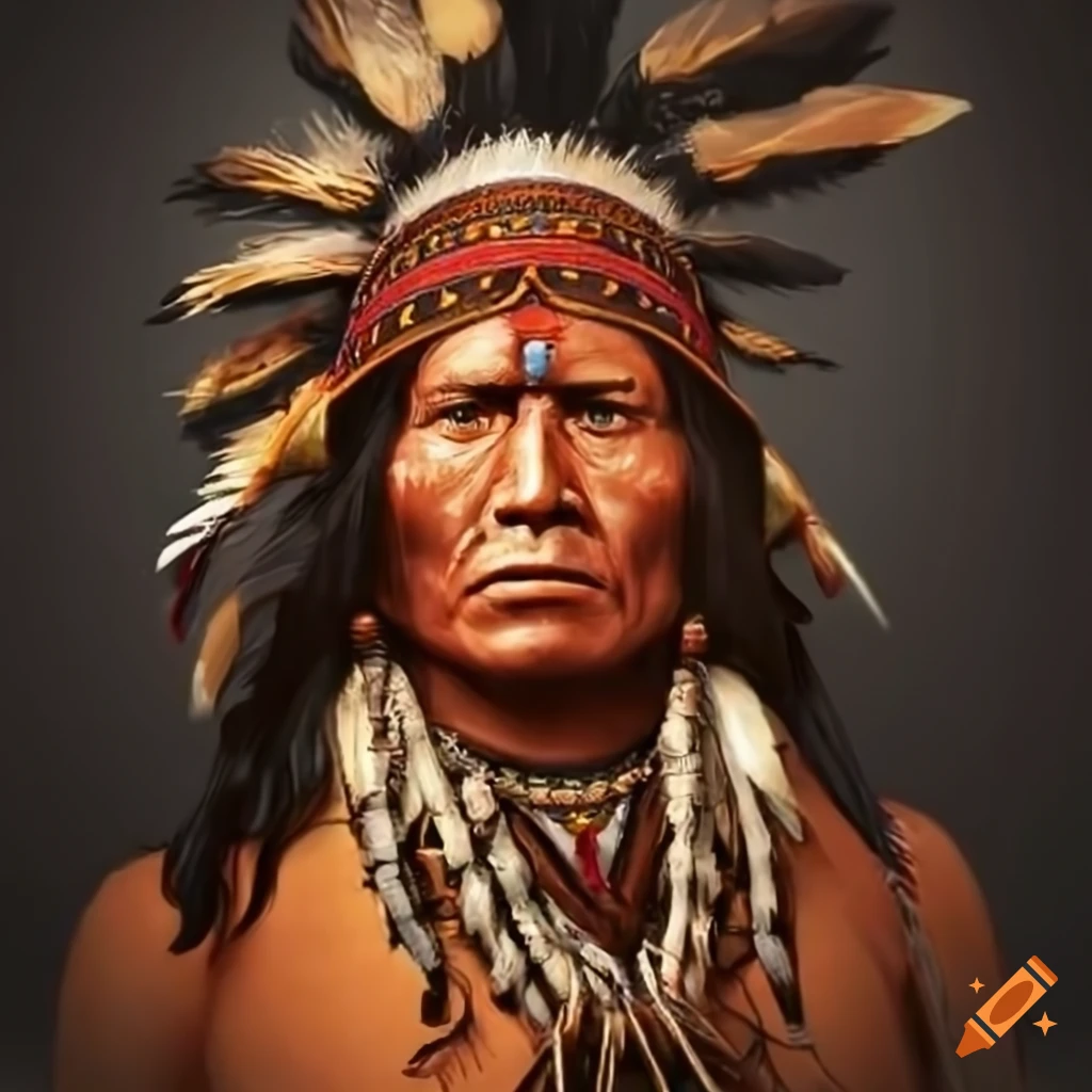 Indian warrior holding a great axe on Craiyon