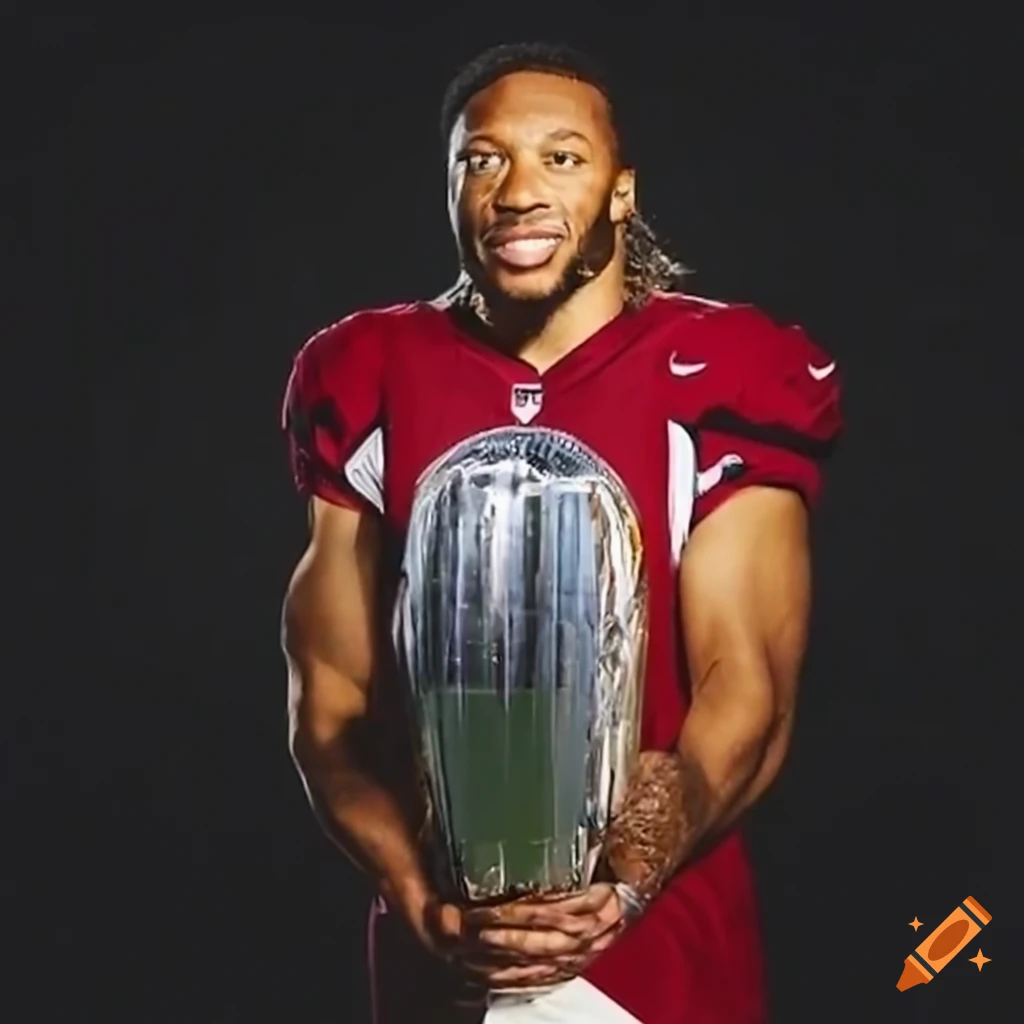 Larry fitzgerald with the lombardi trophy on Craiyon