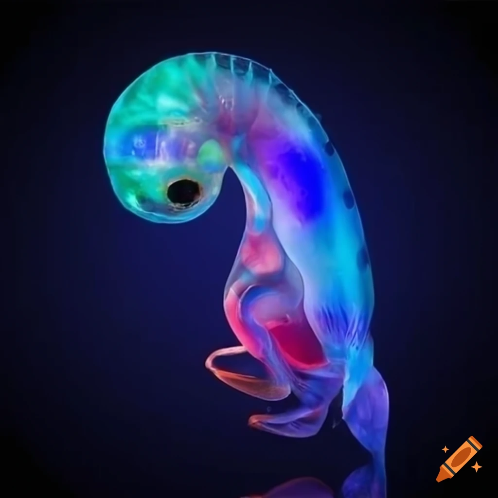 Vibrant and transparent futuristic creatures