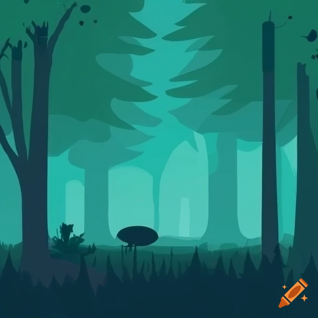 Aesthetic forest background for a 2D game on Craiyon