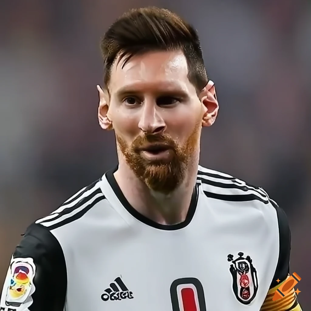 Lionel messi in beşiktaş uniform showing his skills on Craiyon
