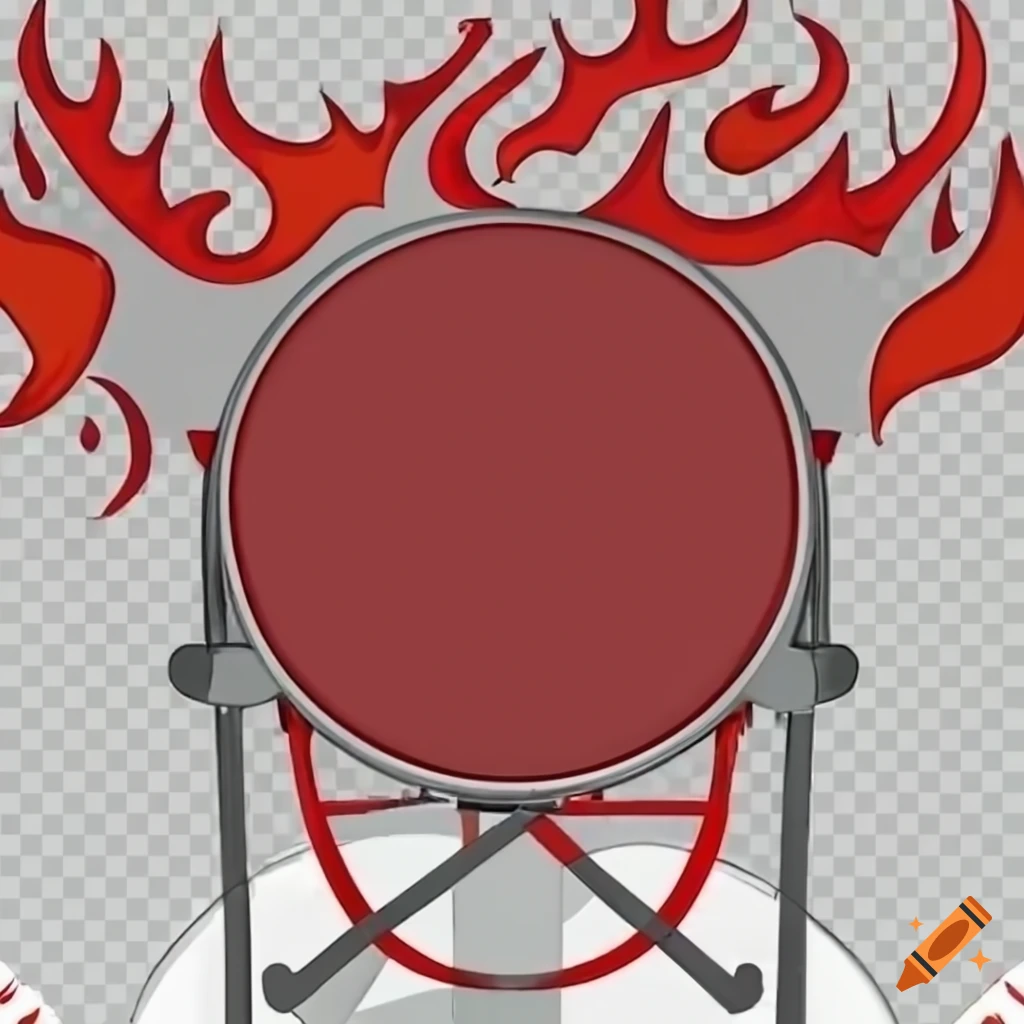 Red drum logo on fire on Craiyon