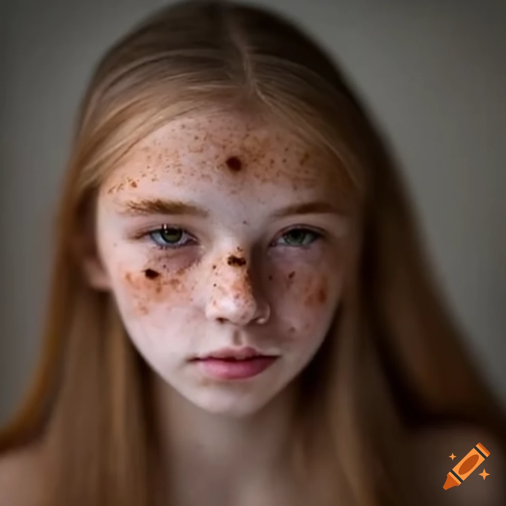 Teen girl with unique facial features