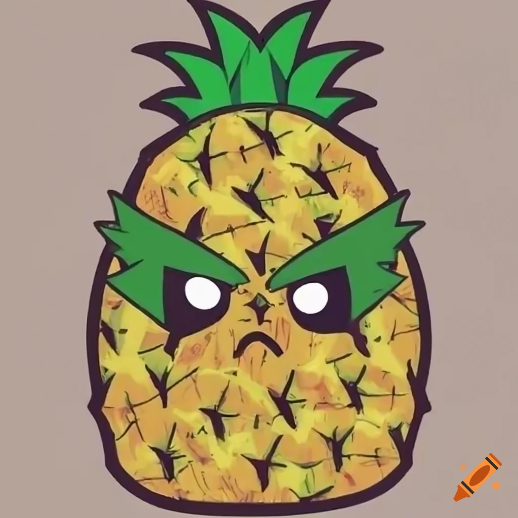 Angry pineapple illustration