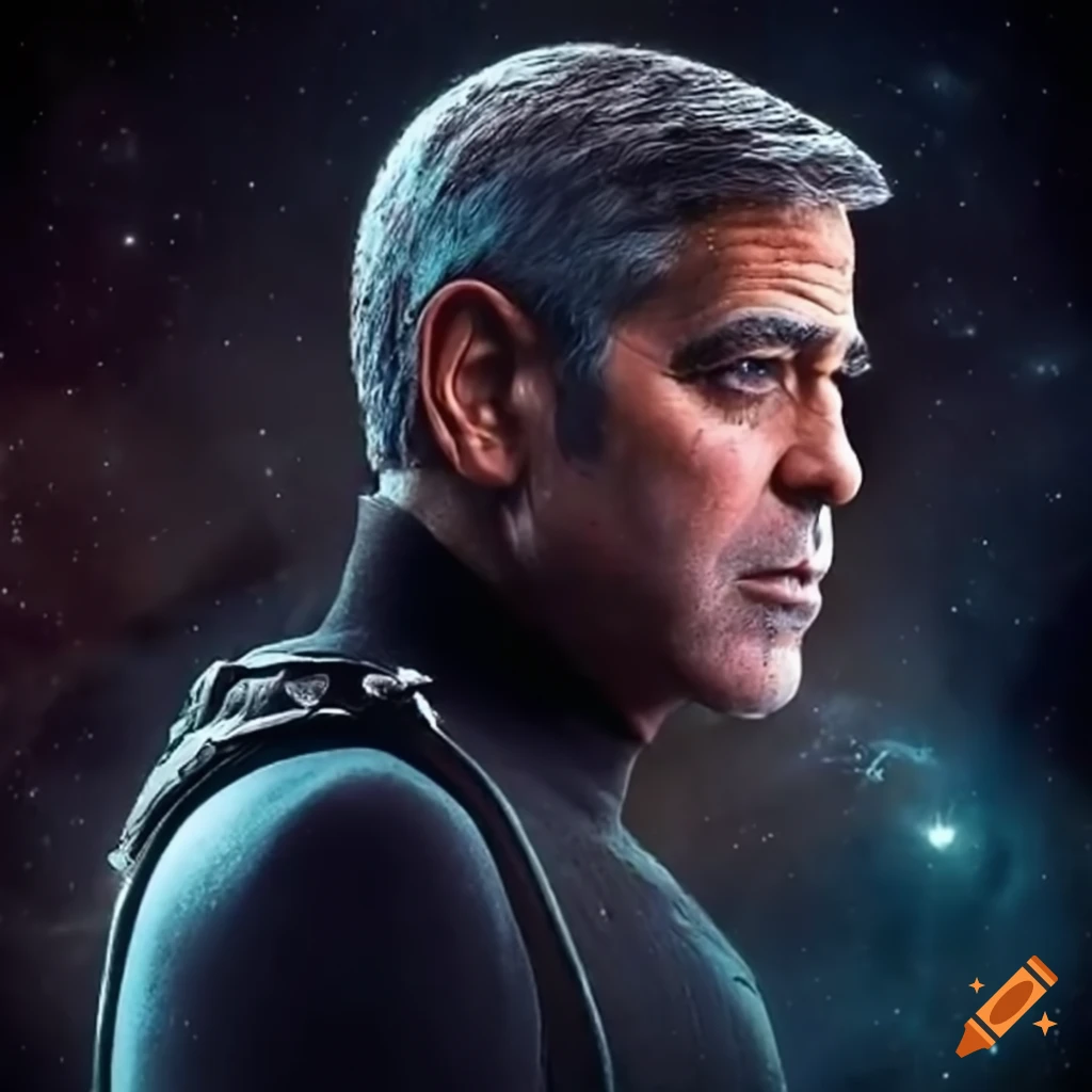 George clooney character in a space cave on Craiyon