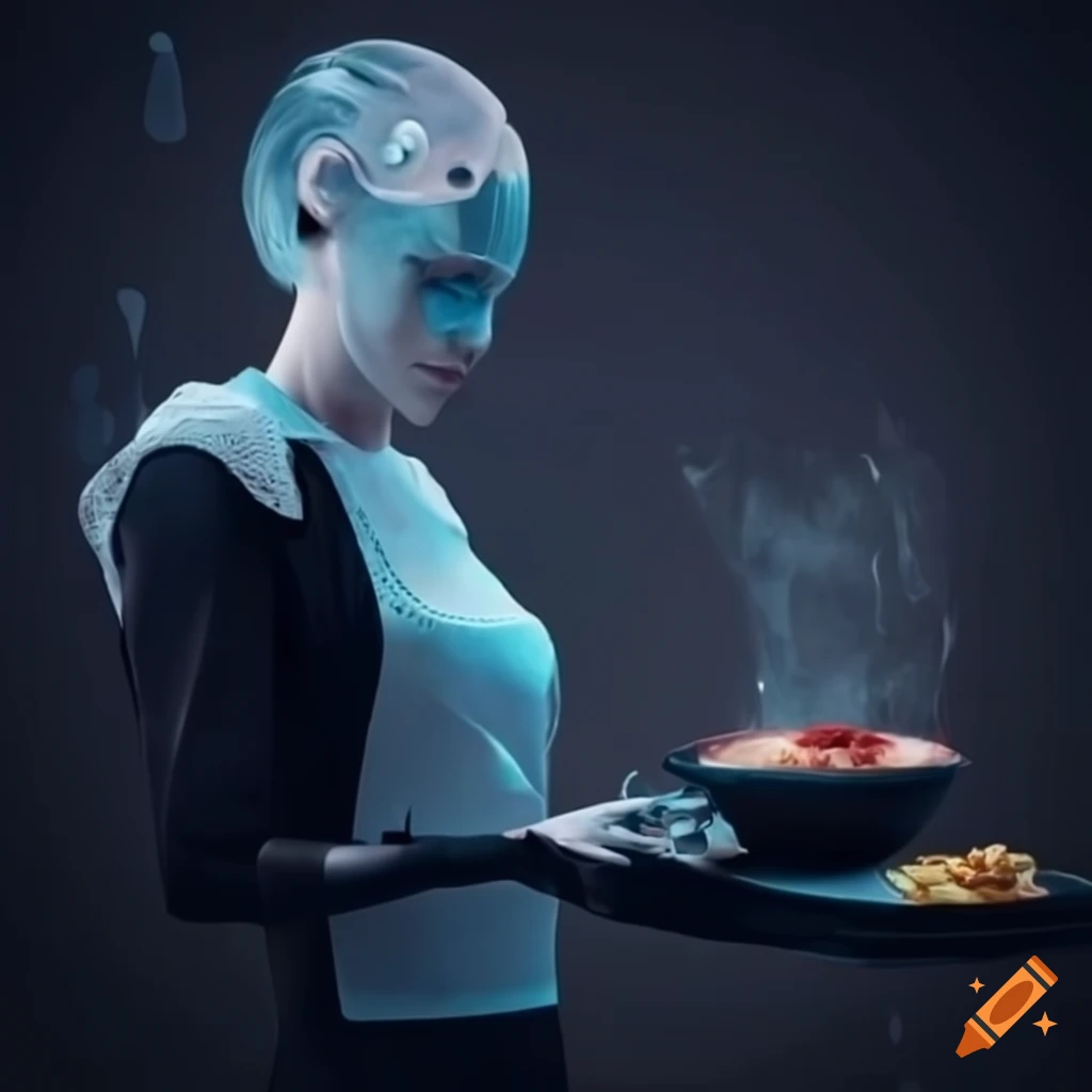 Ai man cooking in a kitchen