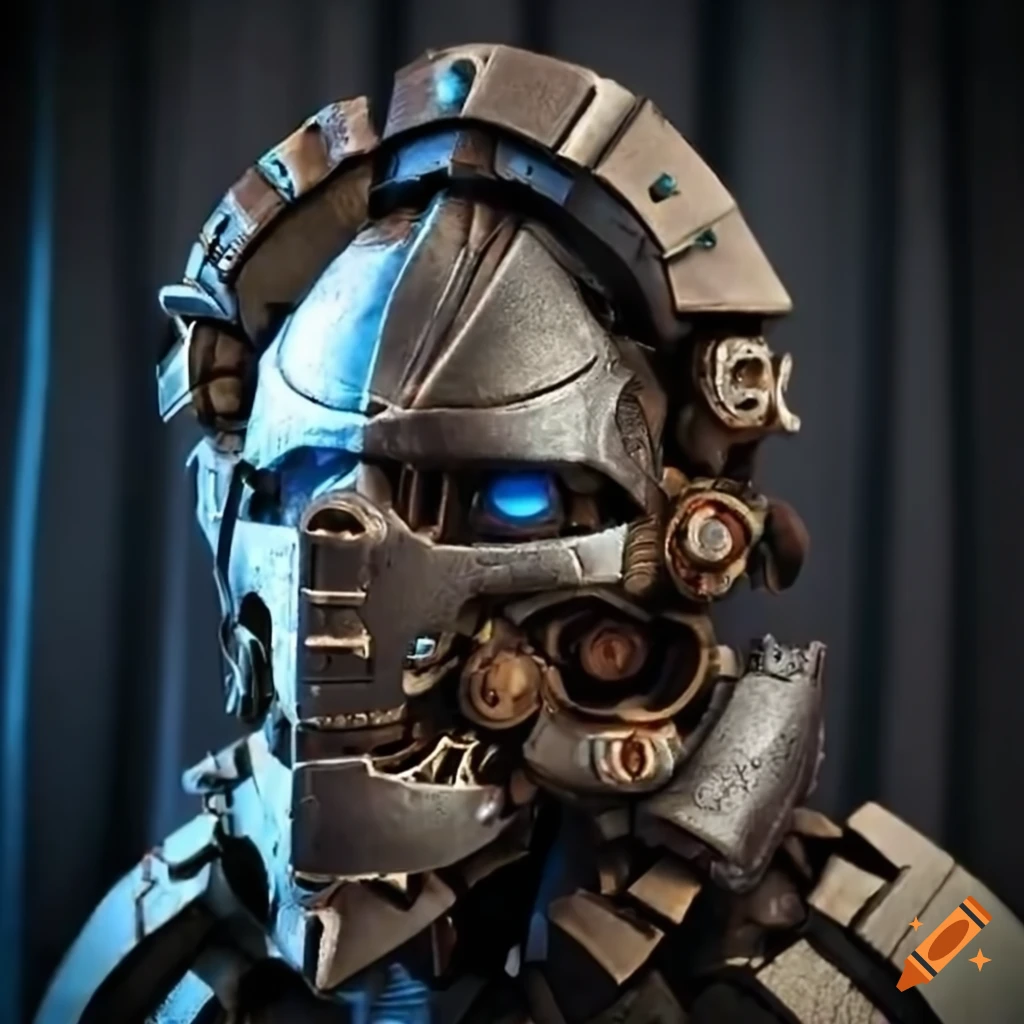 Futuristic pirate with bio-mechanical armor