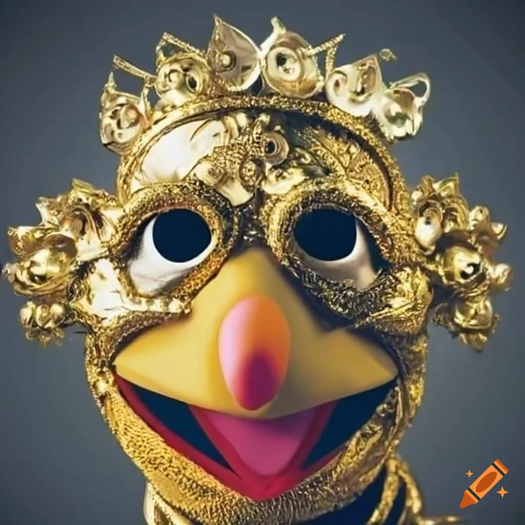 Muppets in gold venetian masks