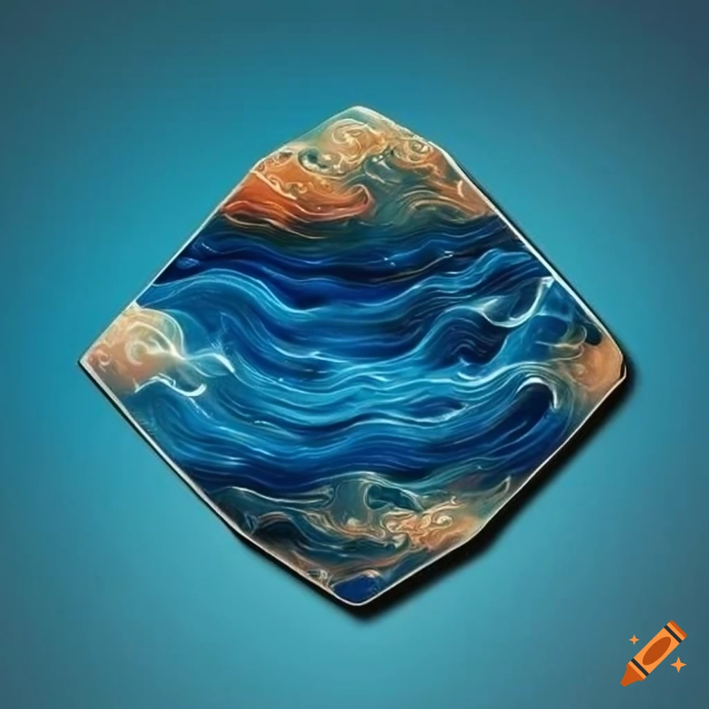 Hexagonal tile with ocean wave design on Craiyon