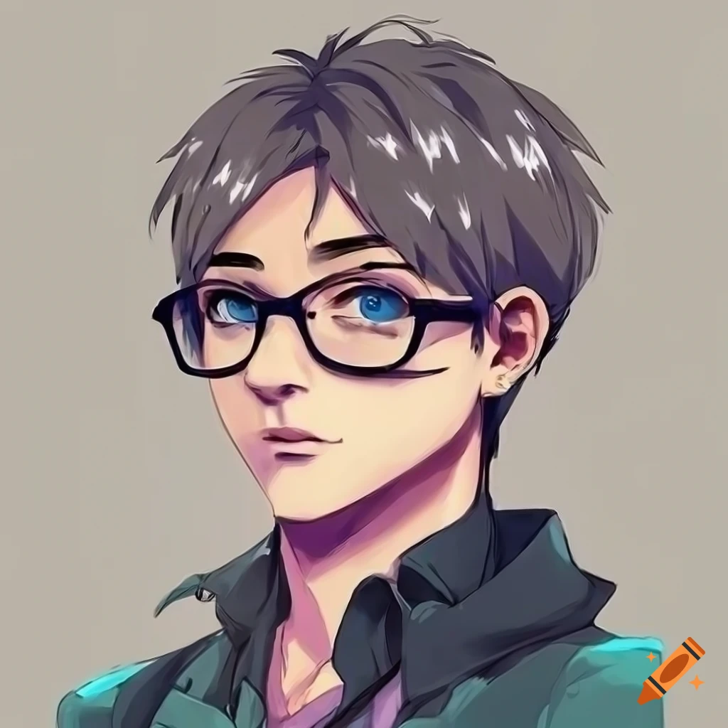 Nerdy manga-style portrait of a young mathematician on Craiyon