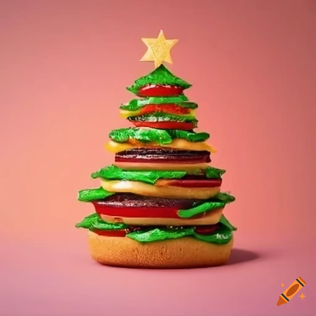 Cheeseburger christmas tree