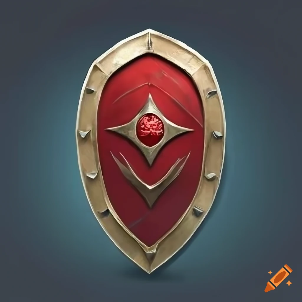 Fantasy medieval shield icon in watercolor painting on Craiyon
