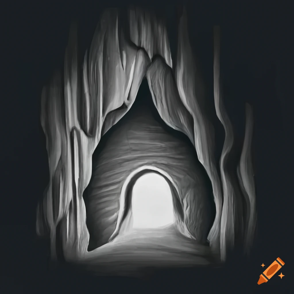 Minimalist cave entrance logo on Craiyon