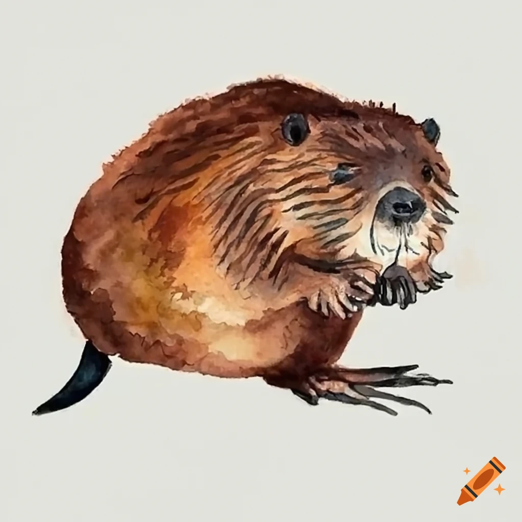 Humorous image of a beaver riding a horse