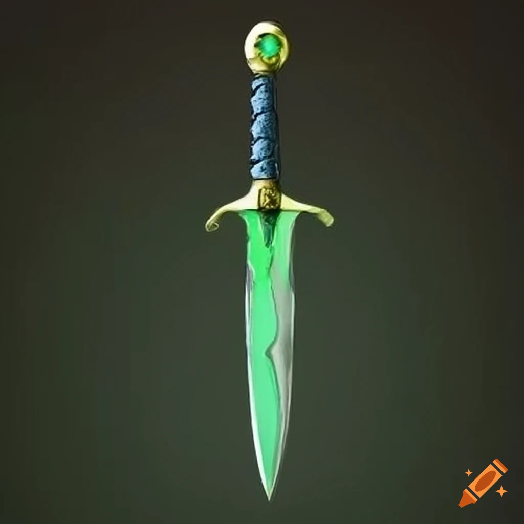 Image of a green ichor sword in the night on Craiyon
