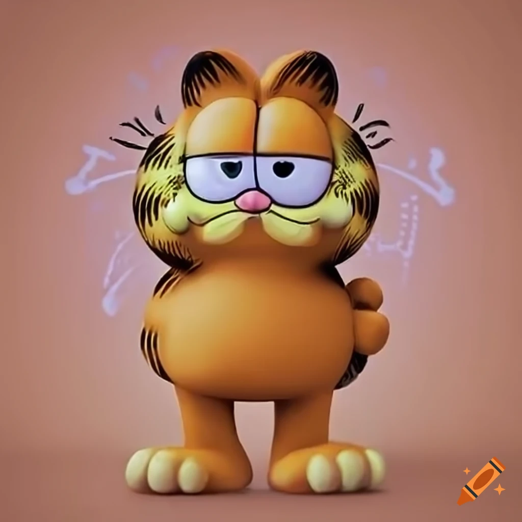 Depicted garfield meme on Craiyon