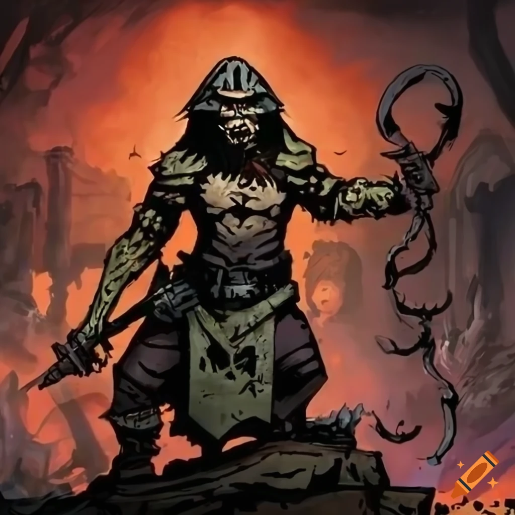 Fantasy artwork of a dark magic wielding occultist