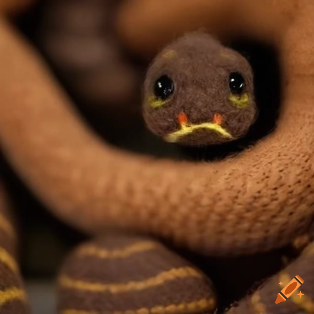 Felted wool snakes in their natural habitat on Craiyon