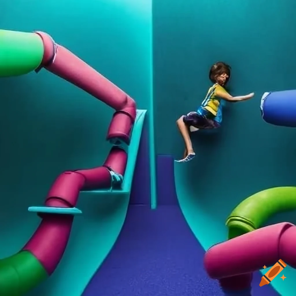 Playground With Multi level Climbing Structure