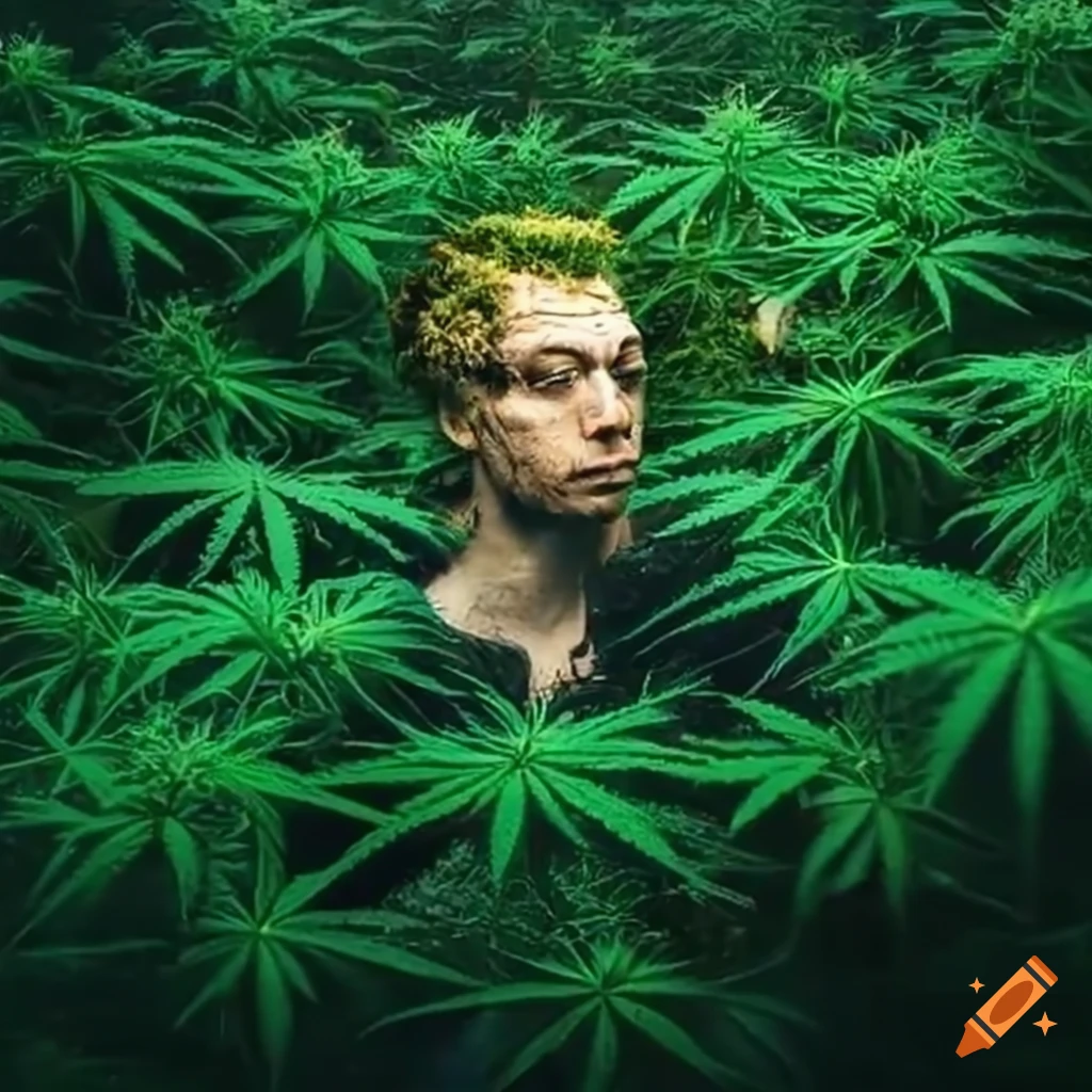 Man standing in a marijuana field