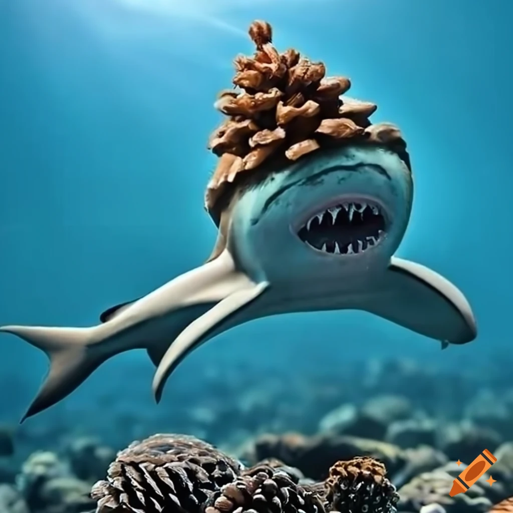 Shark with a unicorn horn resembling a rhino horn on Craiyon