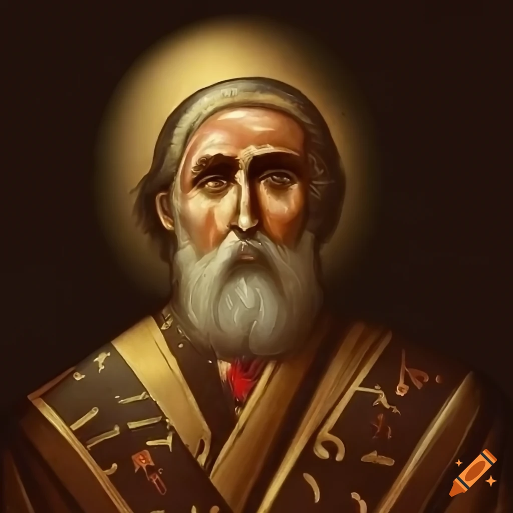 Orthodox icon of an old male martyr on Craiyon