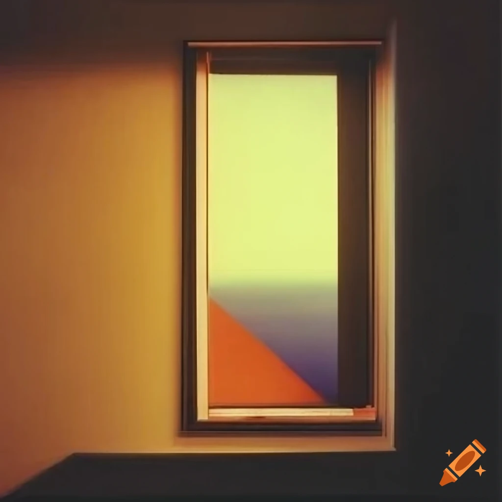 Surreal modernist building with frameless windows at sunset on Craiyon