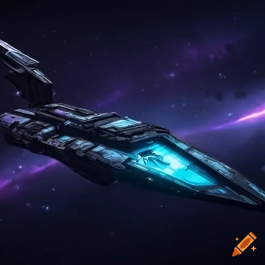 Sleek customizable spaceship in cosmic paint job on Craiyon