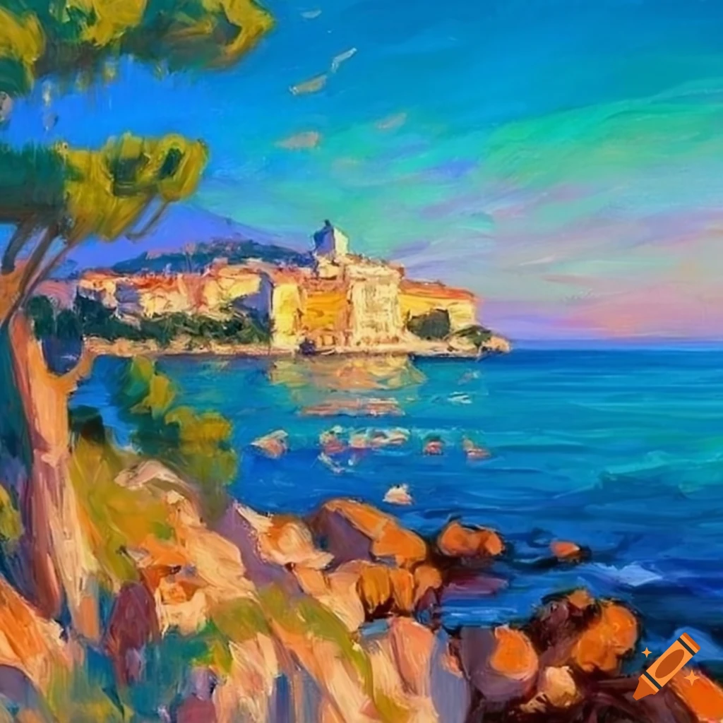 Impressionist artwork inspired by the cote d'azur