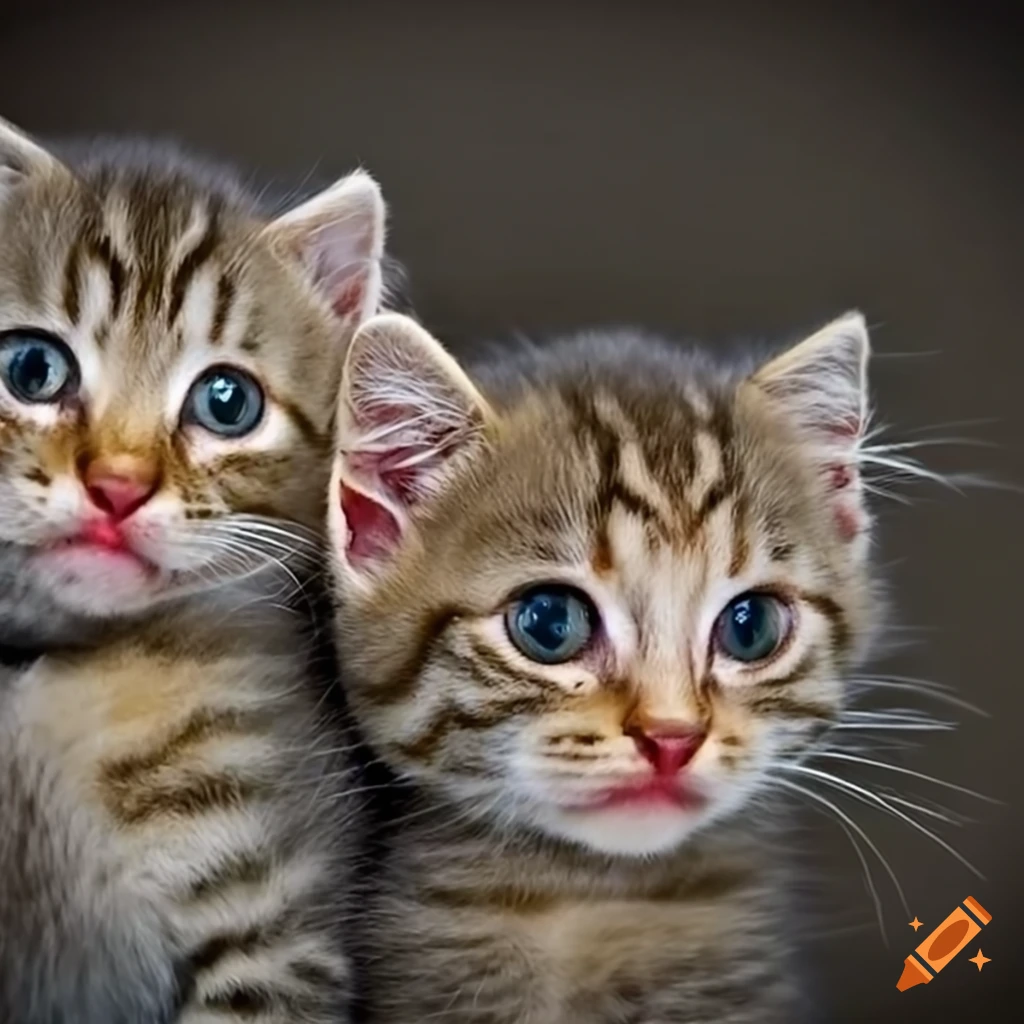 Two cute kittens taking a peaceful nap on Craiyon