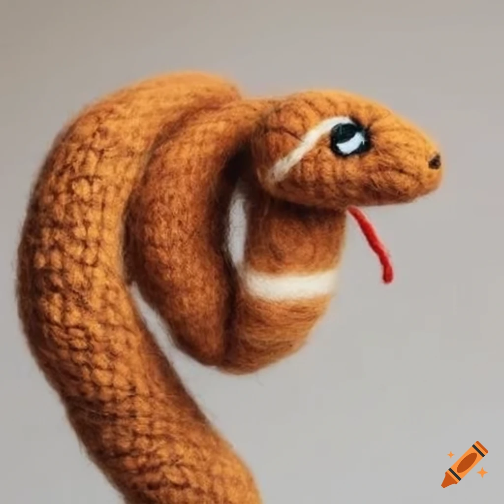 Felted wool snakes in natural habitat