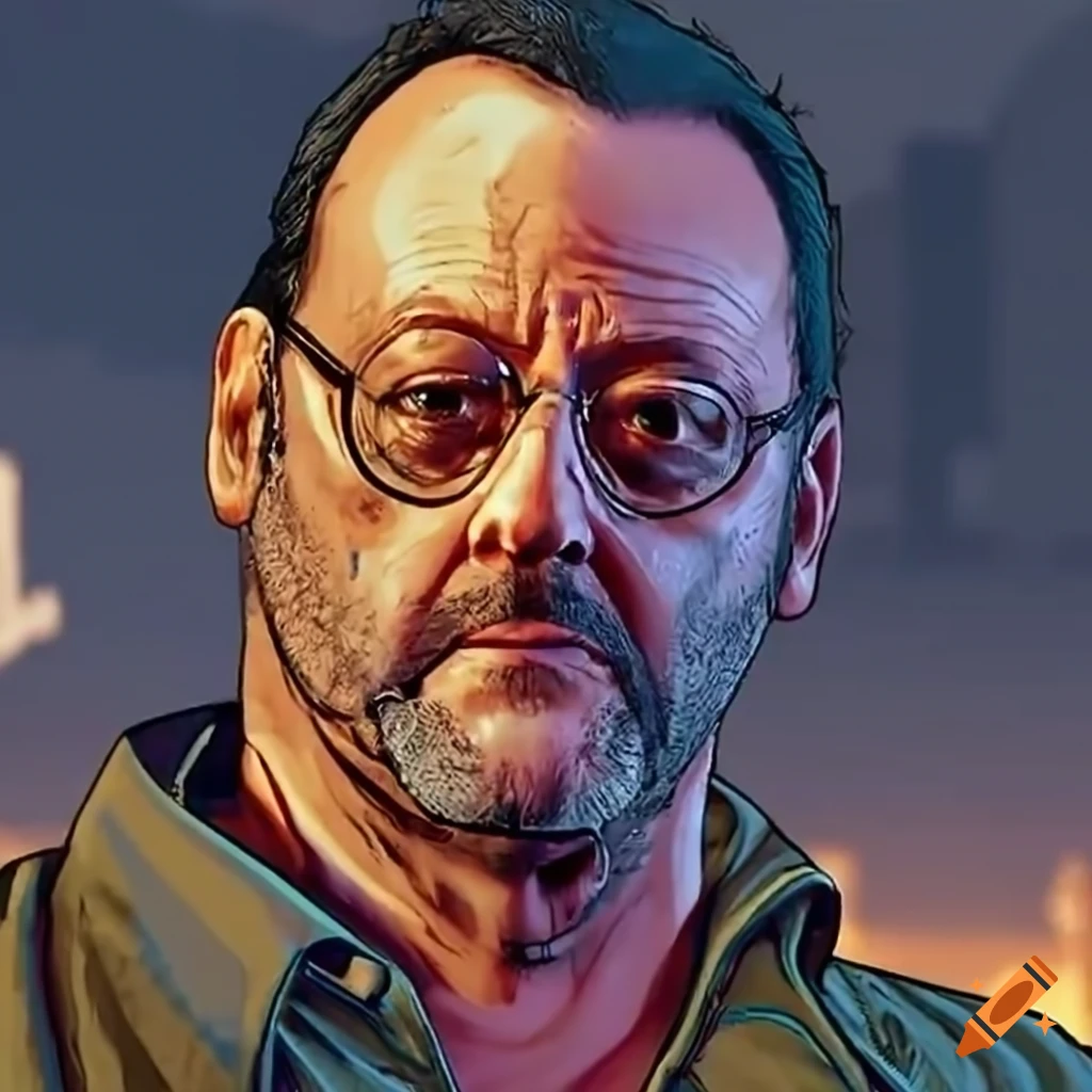 Jean reno in a comical video game character on Craiyon