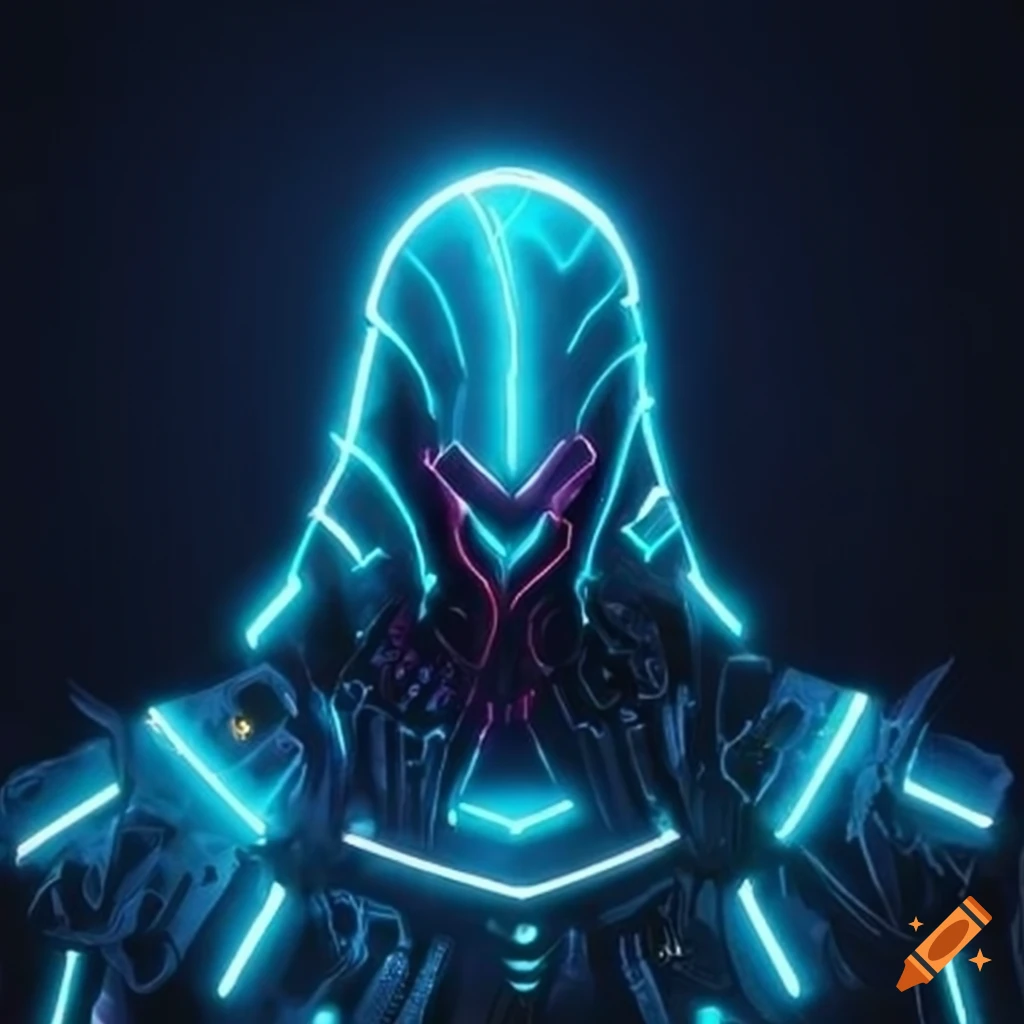 Neon cyberknight artwork