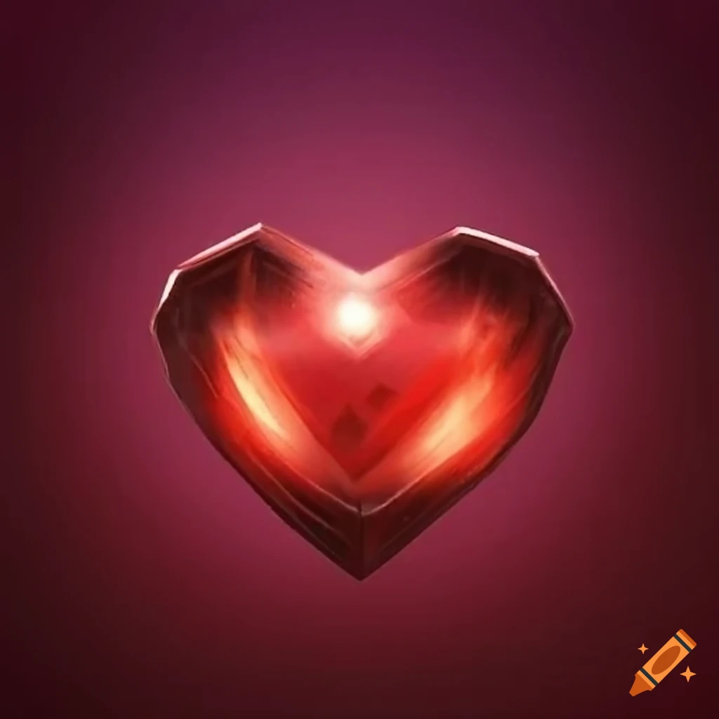 Red dragon artifact depicting a magic heart