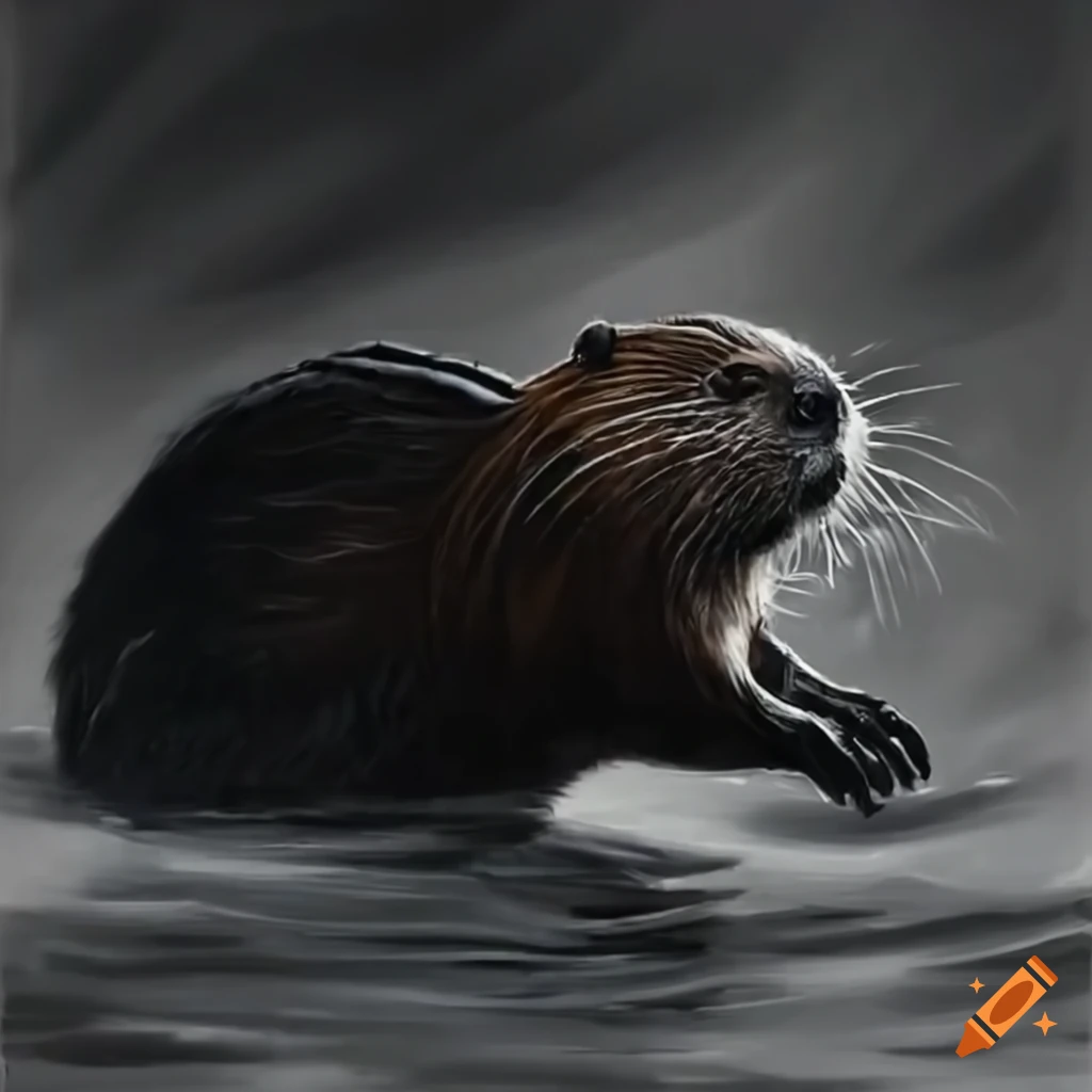 Pencil drawing of a western beaver on Craiyon