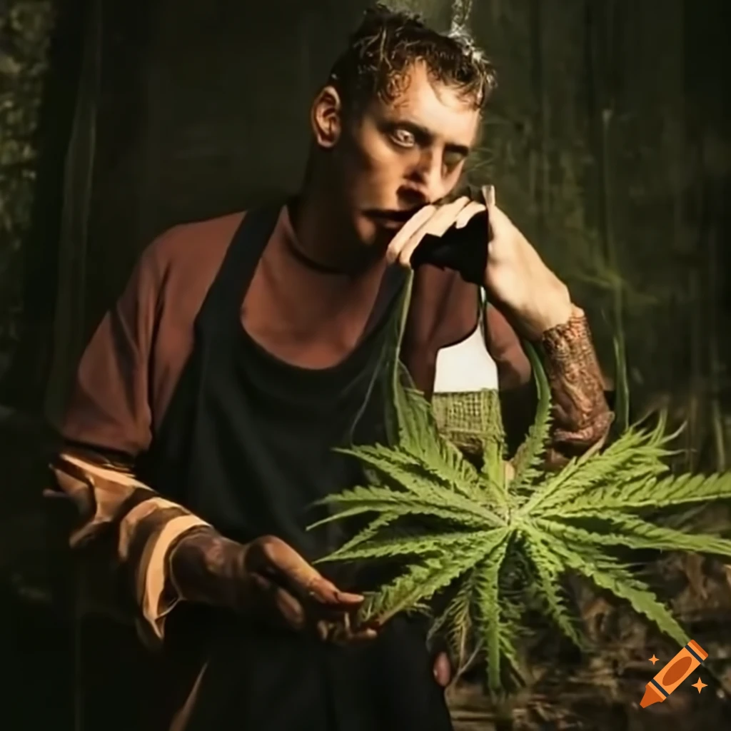 Man making weed on Craiyon