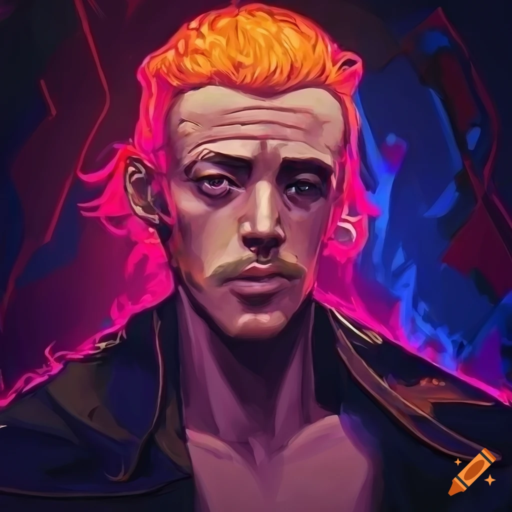 Digital painting of a cyberpunk swashbuckler