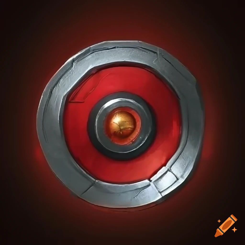 Image of a red dragon shield artifact on Craiyon